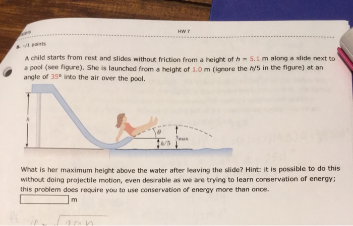 Solved A child starts from rest and slides without friction | Chegg.com