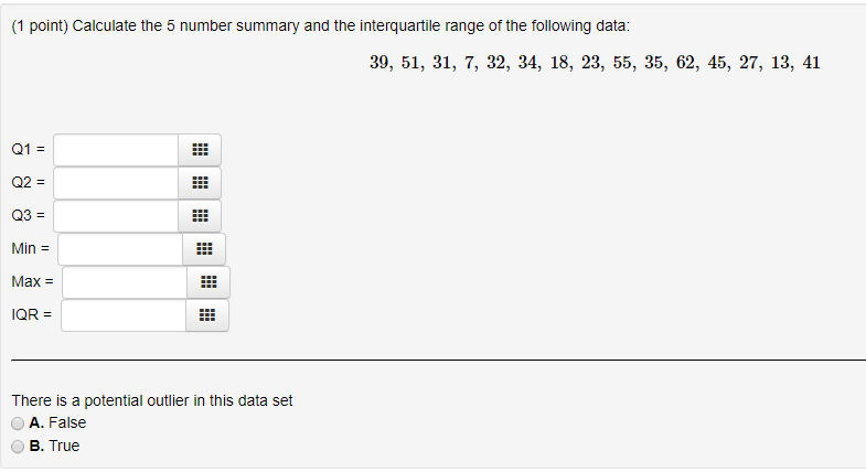 Solved Calculate the 5 number summary and the interquartile | Chegg.com