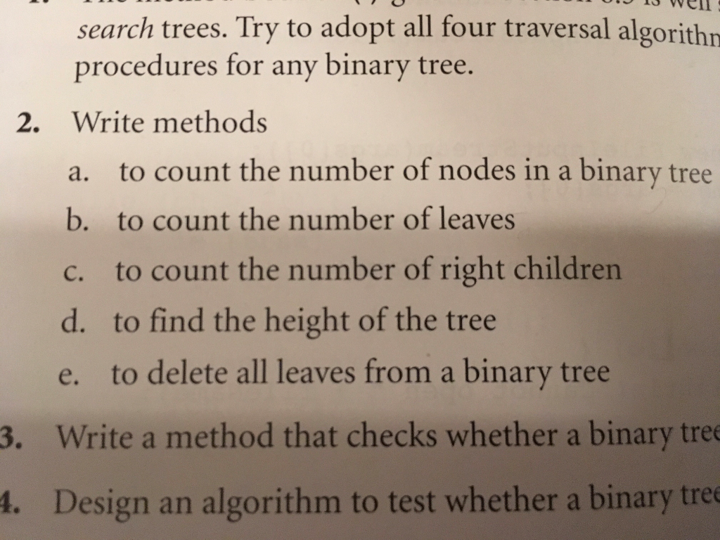 Solved Write methods a. to count the number of nodes in a | Chegg.com