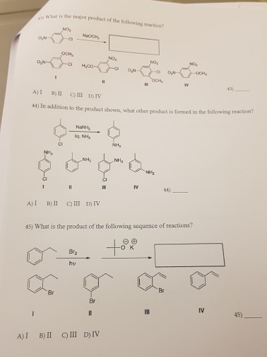 Solved What is the major product of the following reaction? | Chegg.com