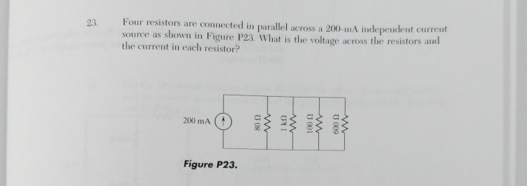 Solved Four resistors are connected in parallel across a | Chegg.com