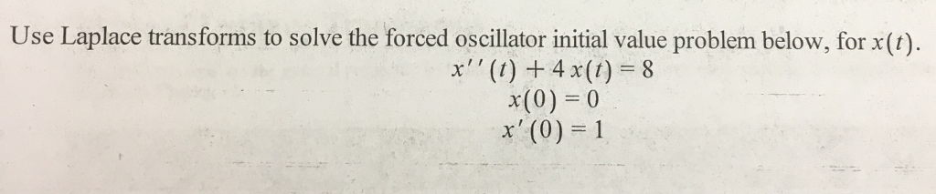 Solved Use Laplace transforms to solve the forced oscillator | Chegg.com