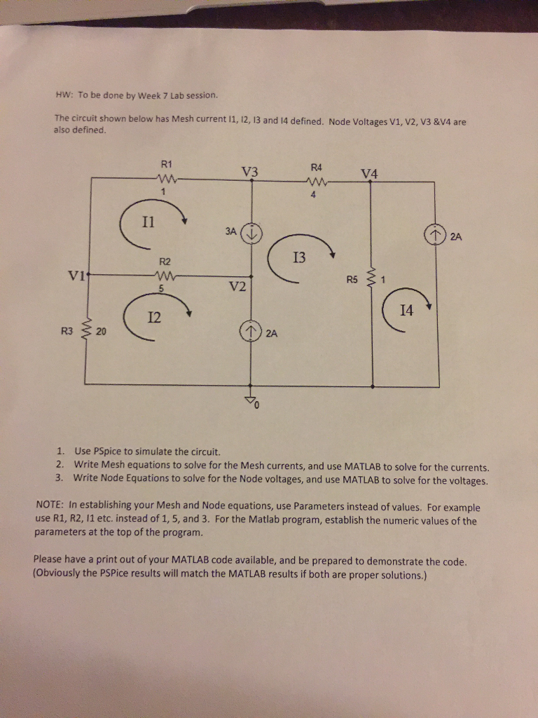Solved HW: To be done by Week 7 Lab session The circuit | Chegg.com
