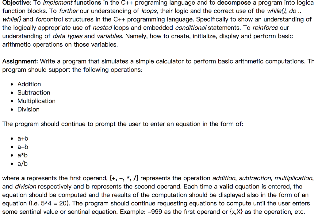 Solved Objective: To implement functions in the C++ | Chegg.com