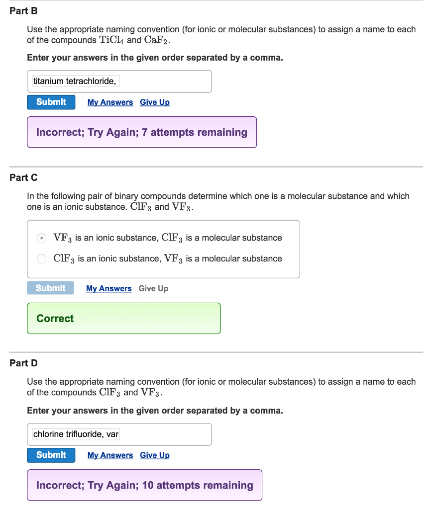Solved Part B Use the appropriate naming convention (for | Chegg.com