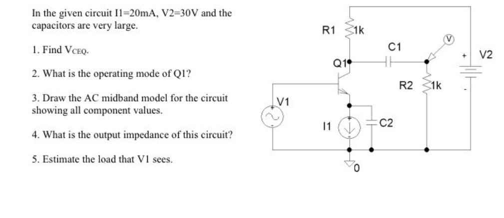 Solved In the given circuit I-20mA, V2-30V and the | Chegg.com