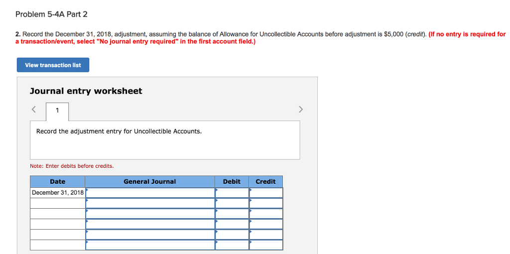 Solved Problem 5-4A Record transactions related to | Chegg.com