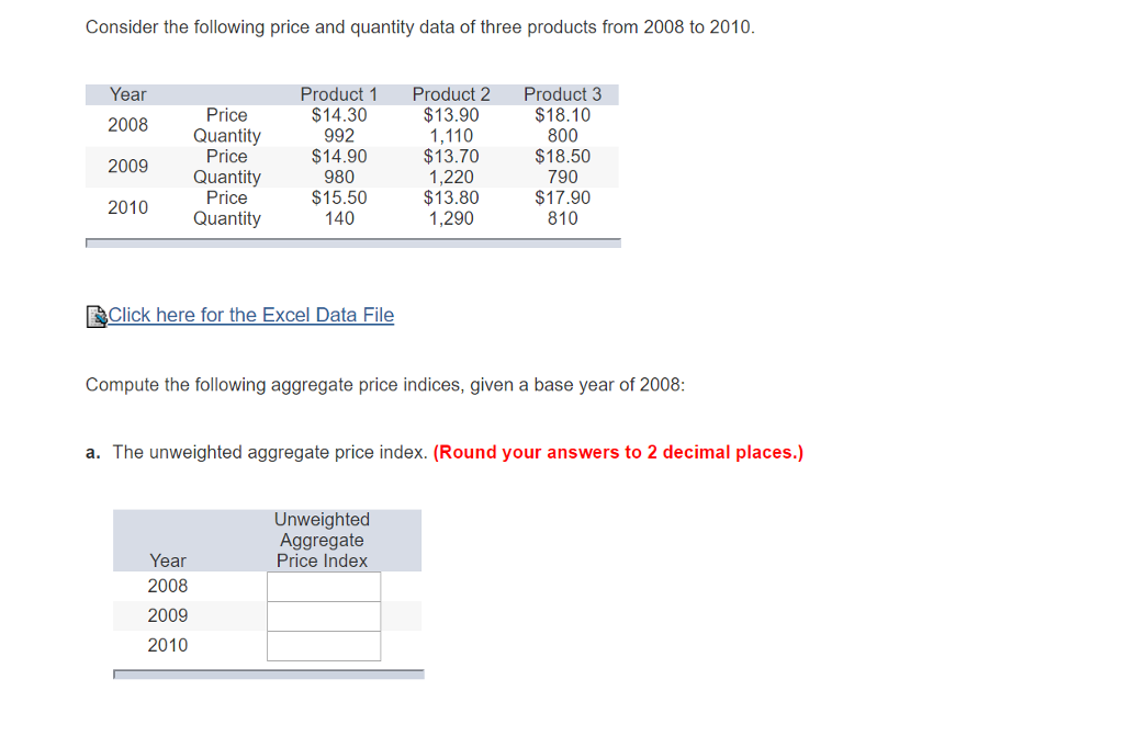 Solved Consider The Following Price And Quantity Data Of Chegg solved-consider-the-following-price-and-quantity-data-of-chegg