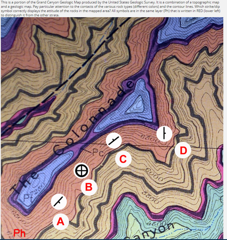 Solved This is a portion of the Grand Canyon Geologic Map | Chegg.com