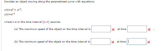 Solved Consider an object moving along the parametrized | Chegg.com