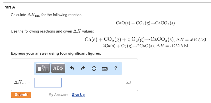 Solved Calculate Delta H_rxn for the following reaction: | Chegg.com