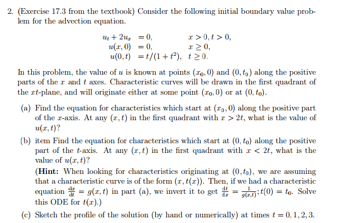 Solved Consider the following initial boundary value problem | Chegg.com