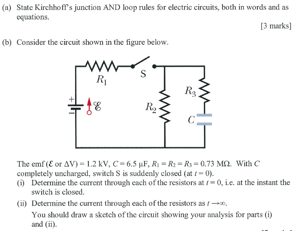 Solved (a) State Kirchhoff's junction AND loop rules for | Chegg.com Solved (a) State Kirchhoff's junction AND loop rules for | Chegg.com