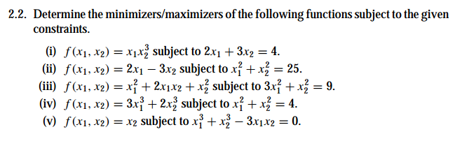 Solved Determine the minimizers/maximizers of the following | Chegg.com