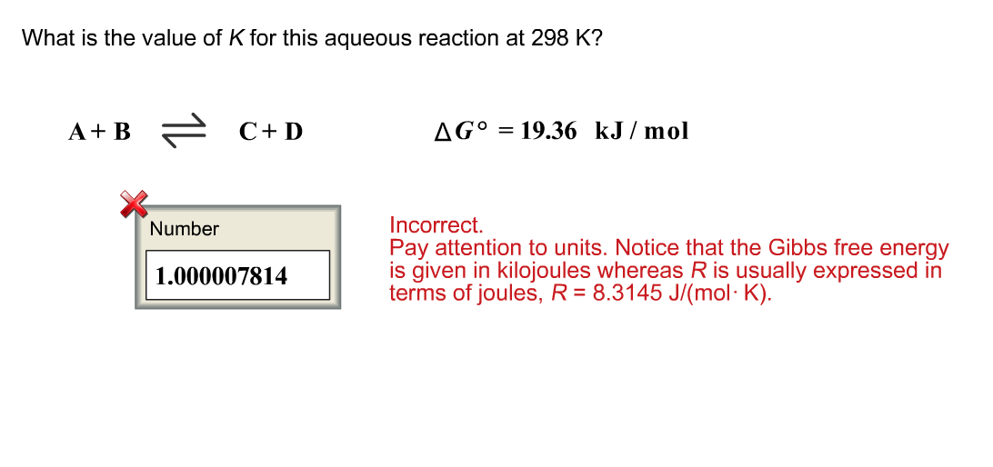 Solved What is the value of K for this aqueous reaction at | Chegg.com