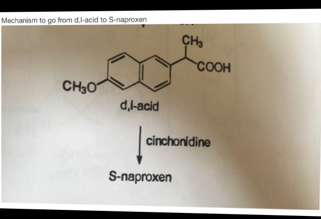 Solved Mechanism to go from d,l-acid to S-naproxen | Chegg.com