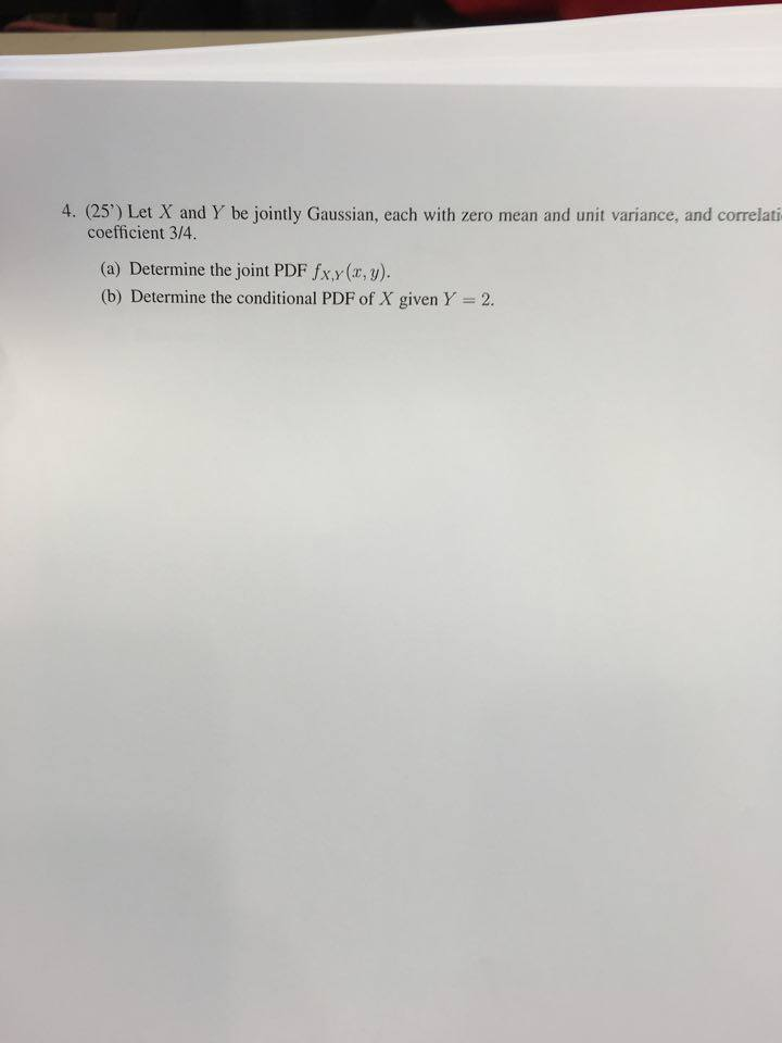Solved Let X and Y be jointly Gaussian , each with zero mean | Chegg.com