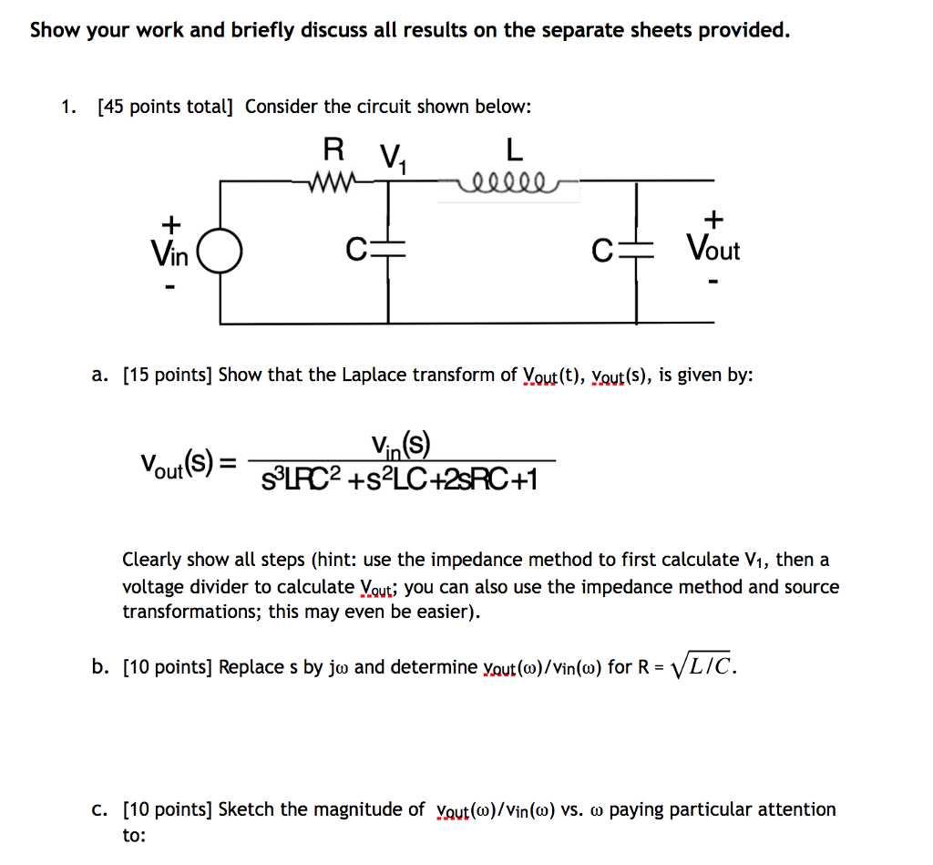 Solved Consider the circuit shown below: Show the laplace | Chegg.com