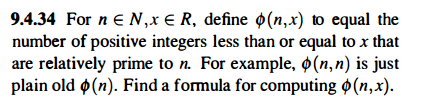 Solved For n N, x R, define phi(n, x) to equal the number | Chegg.com