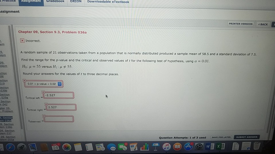 Solved Assighment Gradebook ORION Downloadable eTextbook | Chegg.com