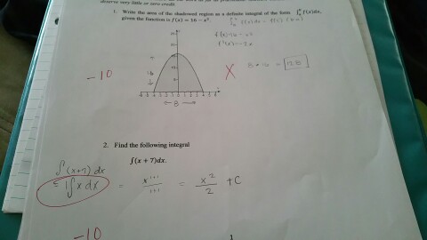 Solved Find the following integral integral (x + 7) dx | Chegg.com