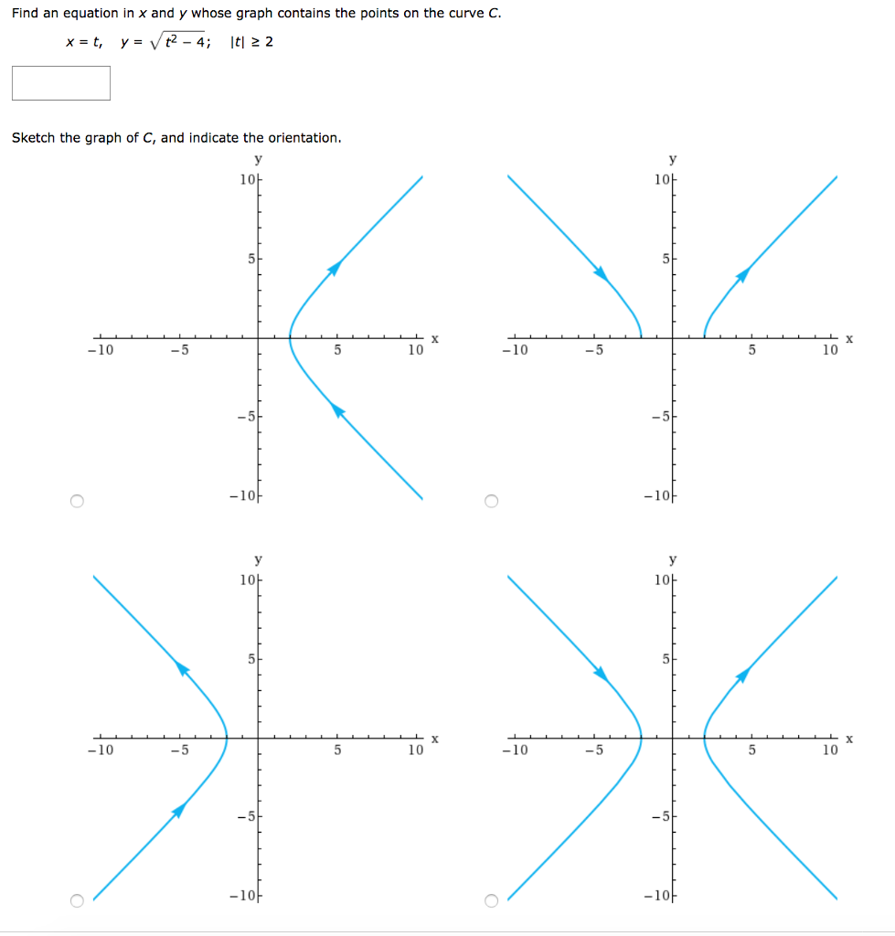 Solved Find an equation in x and y whose graph contains the | Chegg.com