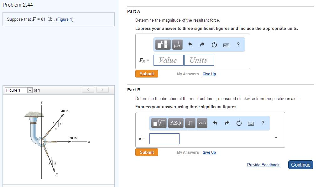 Solved Problem 2.44 Suppose that F = 81 lb (Figure 1) Part A | Chegg.com