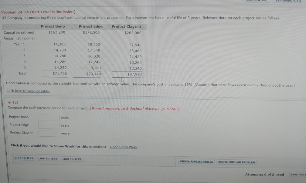 Solved Problem 24-1A (Part Level Submission) U3 Company is | Chegg.com