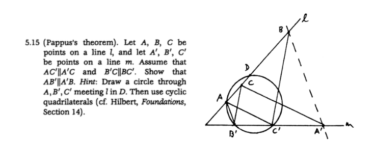 Solved 5.15 (Pappus's theorem). Let A, B, C be points on a | Chegg.com