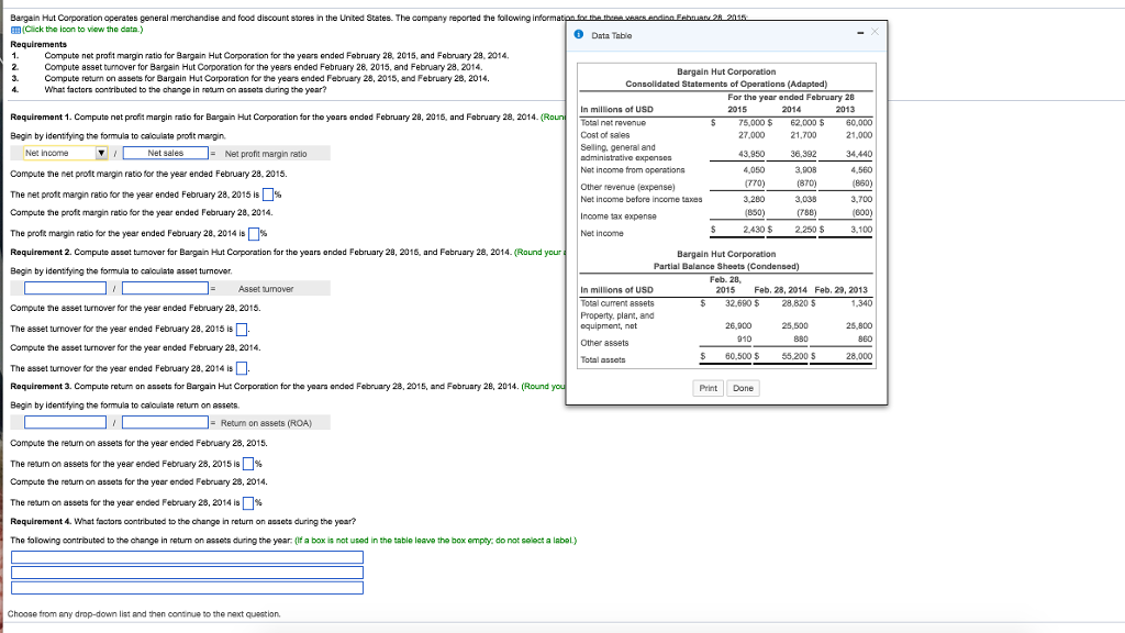 Solved Bargin Hut Bargain HutBargain Hut Corporation | Chegg.com
