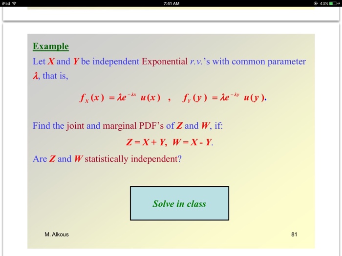 Solved Let X and Y be independent Exponential r. v. 's with | Chegg.com