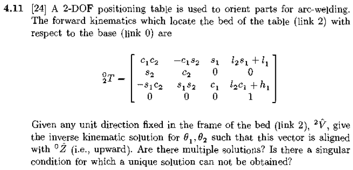 A 2-DOF positioning table is used to orient parts for | Chegg.com
