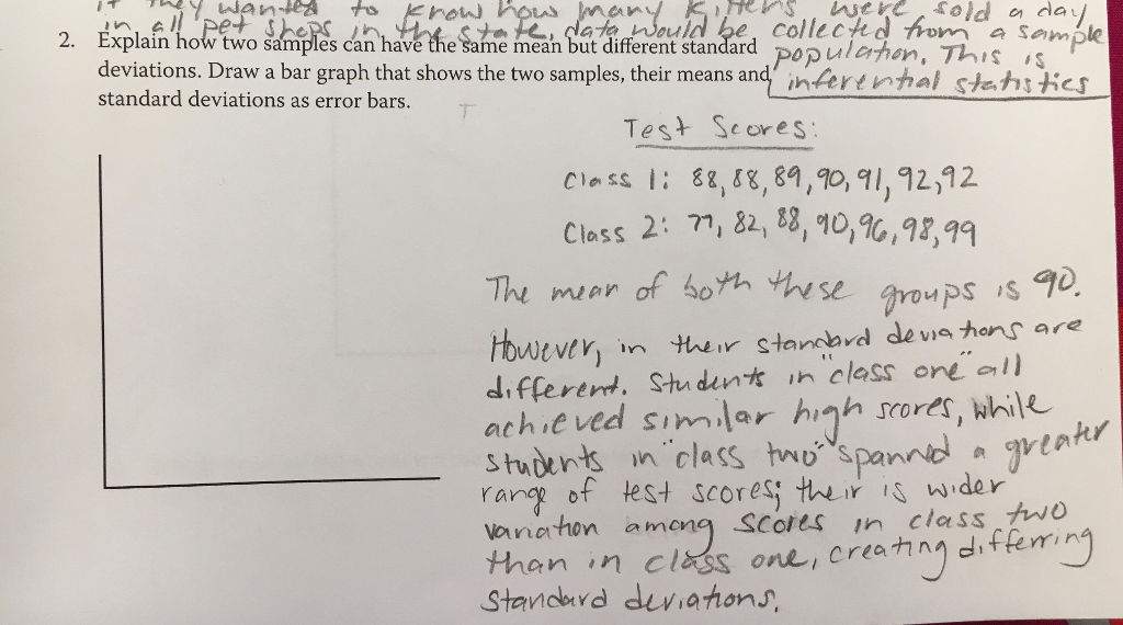 Solved Explain how two samples can have the same mean but | Chegg.com