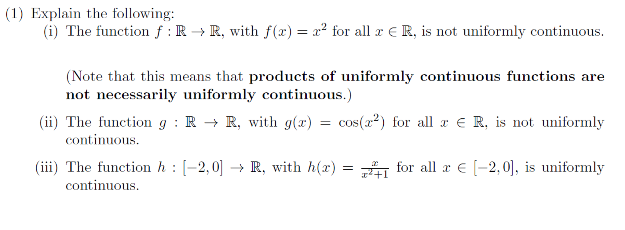 Solved 1. Real (Mathematical) Analysis. Please provide | Chegg.com