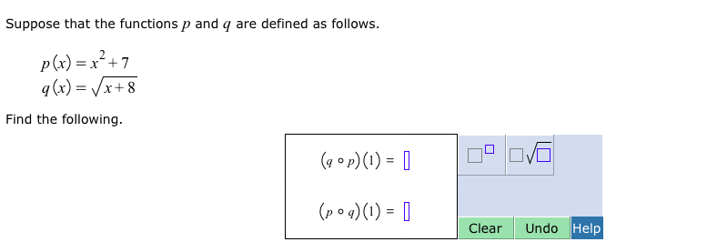 Solved Suppose that the functions p and q are defined as | Chegg.com