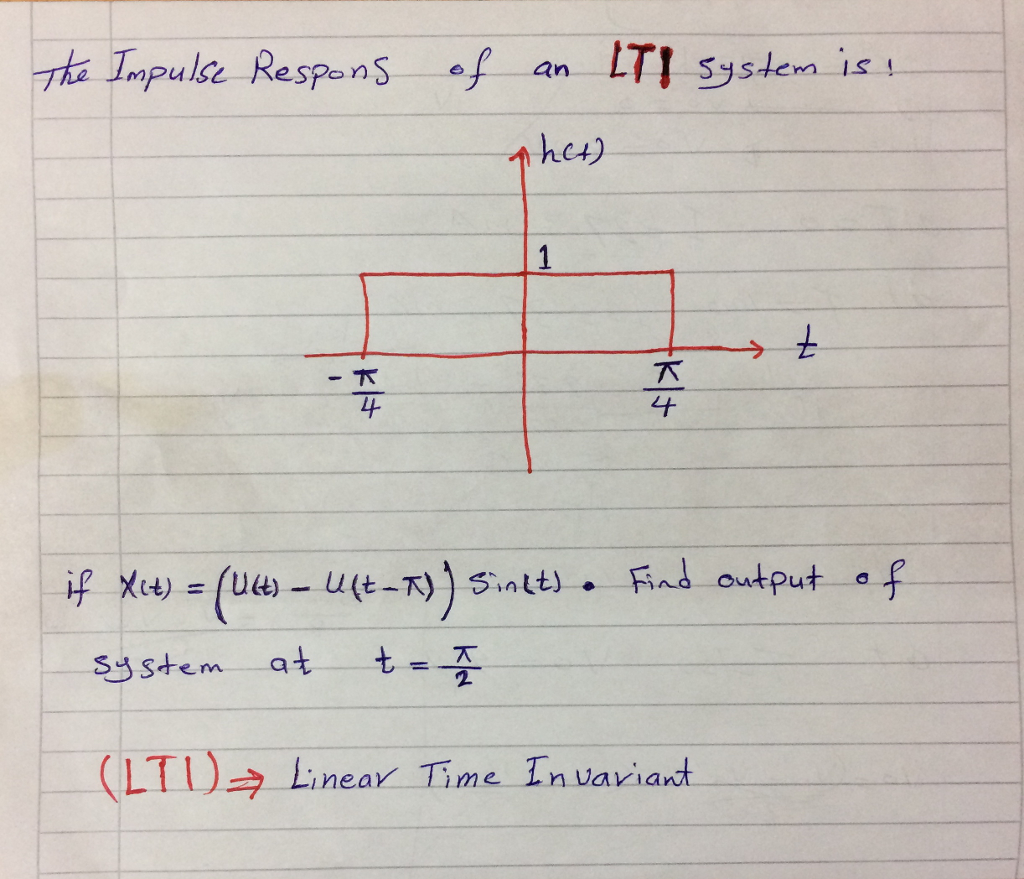 Solved The Impulse Response of an LT1 system is If x(t) = | Chegg.com
