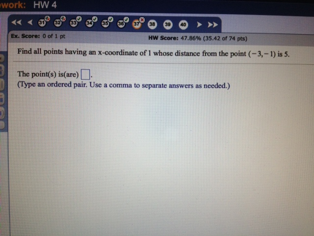 Solved Find all points having an x-coordinate of 1 whose | Chegg.com