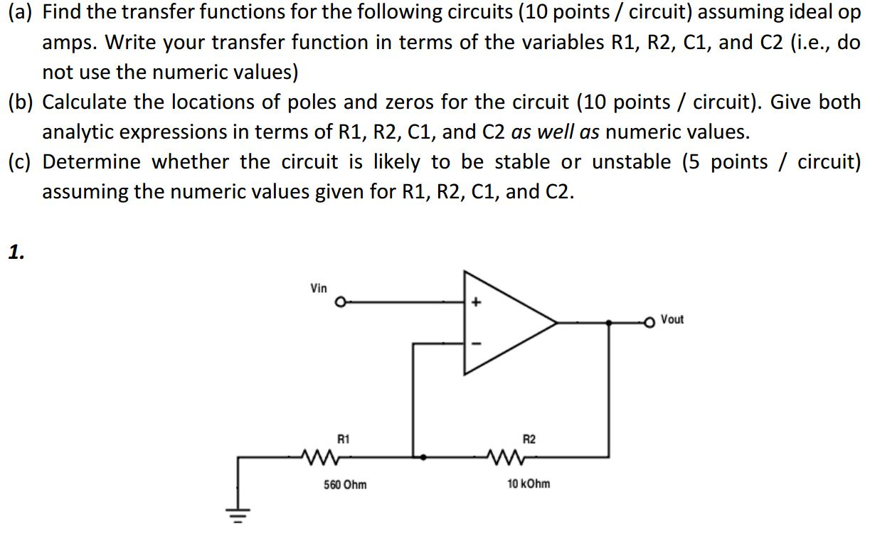 Solved Find the transfer functions for the following | Chegg.com