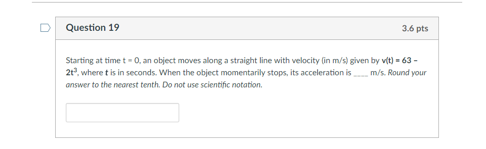 Solved Starting At Time T 0 An Object Moves Along A