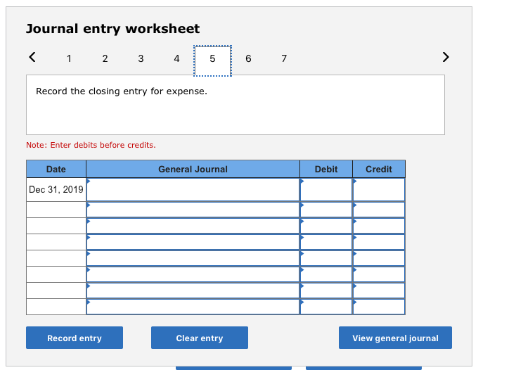 Solved Journal entry worksheet 4 6 Record the closing entry | Chegg.com