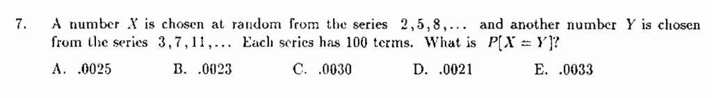 Solved 7. A number is chosen at random from the series | Chegg.com