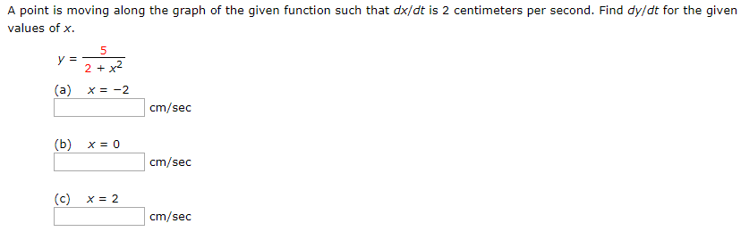 Solved A point is moving along the graph of the given | Chegg.com