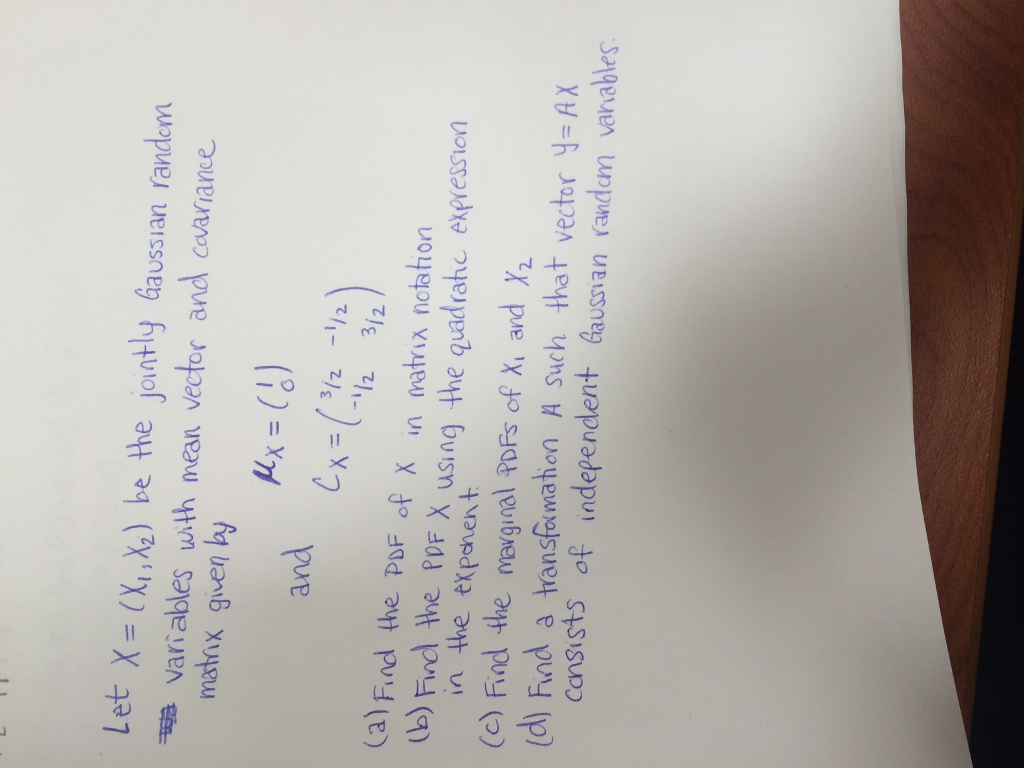 Solved Let X = (X_1, X_2) be the jointly Gaussian random | Chegg.com