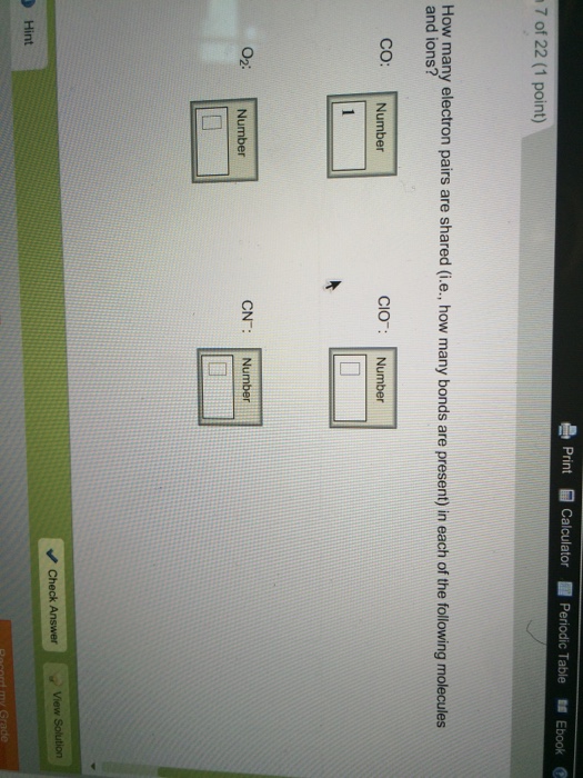 Solved How many electron pairs are shared (i.e., how many | Chegg.com