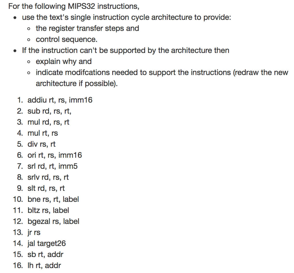 For the following MIPS32 instructions, use the text's | Chegg.com