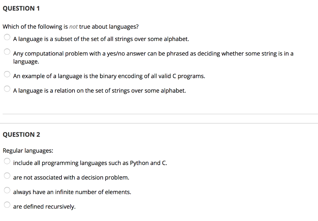 Solved QUESTION1 Which of the following is not true about | Chegg.com