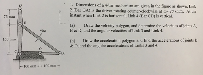 Solved Dimensions of a 4-bar mechanism are given in the | Chegg.com