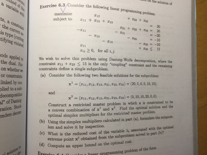 Consider the following linear programming problem: | Chegg.com