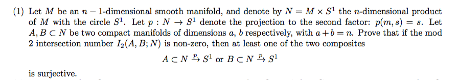 Solved (1) Let M be an n 1-dimensional smooth manifold, and | Chegg.com