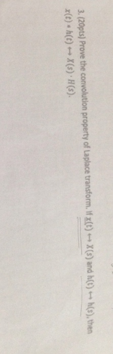 Solved Prove the convolution property of Laplace transform. | Chegg.com